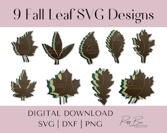 Paper Leaves SVG Leaf Templates Cut Files for Cricut - Etsy