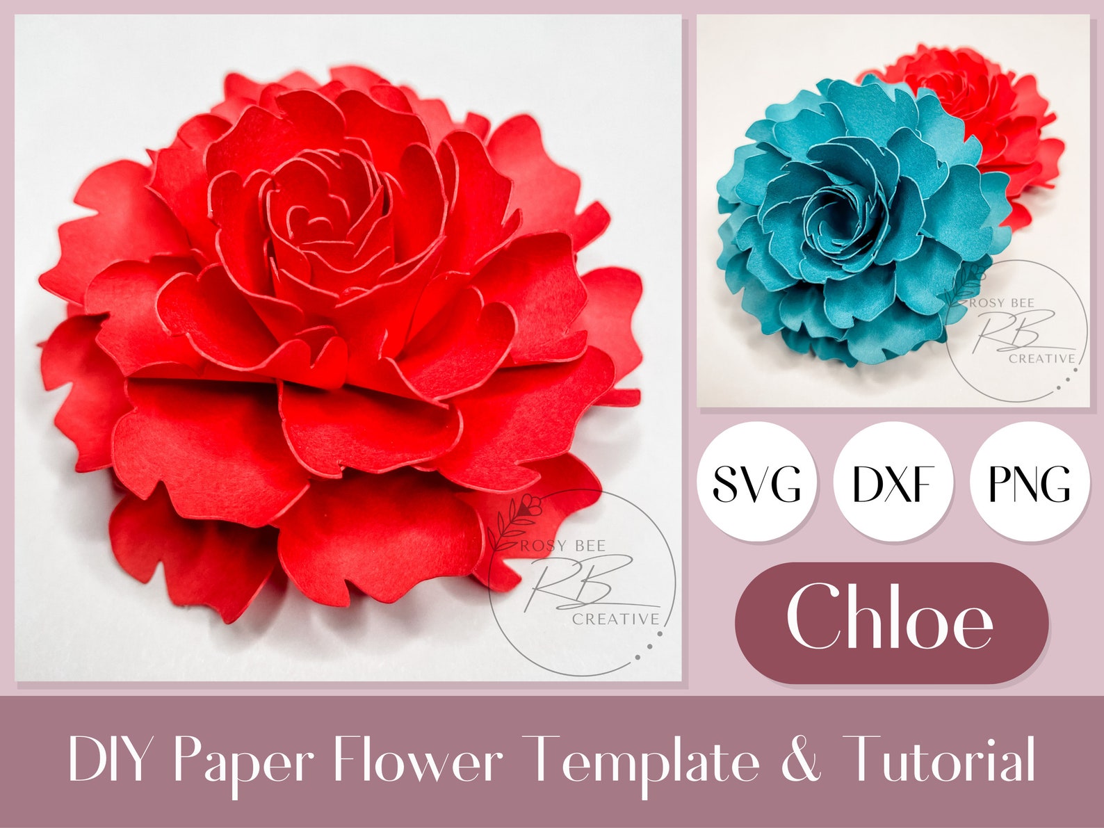 Chloe Paper Flower Paper Flower Tutorial Paper Flower - Etsy