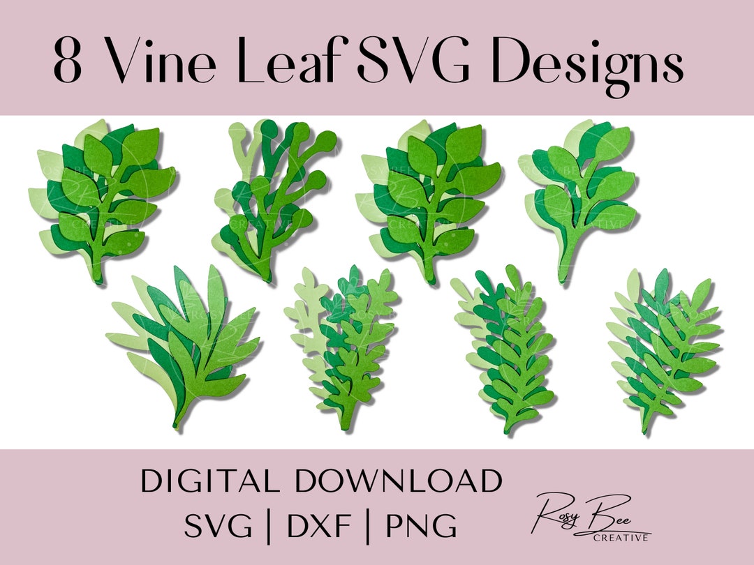 Paper Vine Leaves SVG | Vine Leaf Templates | Cut Files for Cricut - Etsy