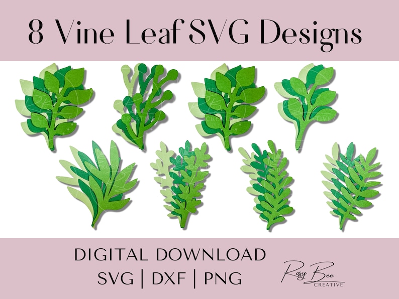 Paper Vine Leaves SVG | Vine Leaf Templates | Cut Files for Cricut - Etsy