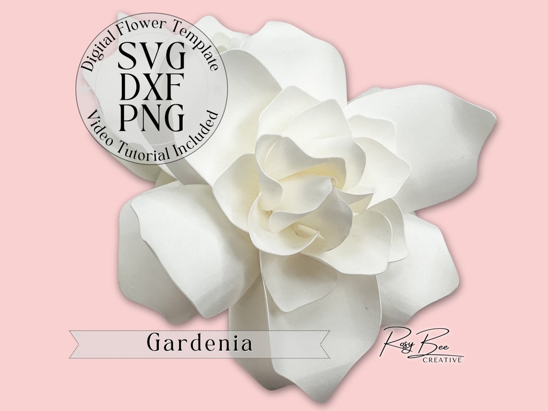 Gardenia Paper Flower | Paper Flower Tutorial | Paper Flower Template ...