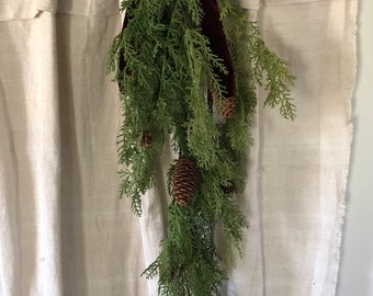 Fresh Evergreen & Holly Swag - Etsy