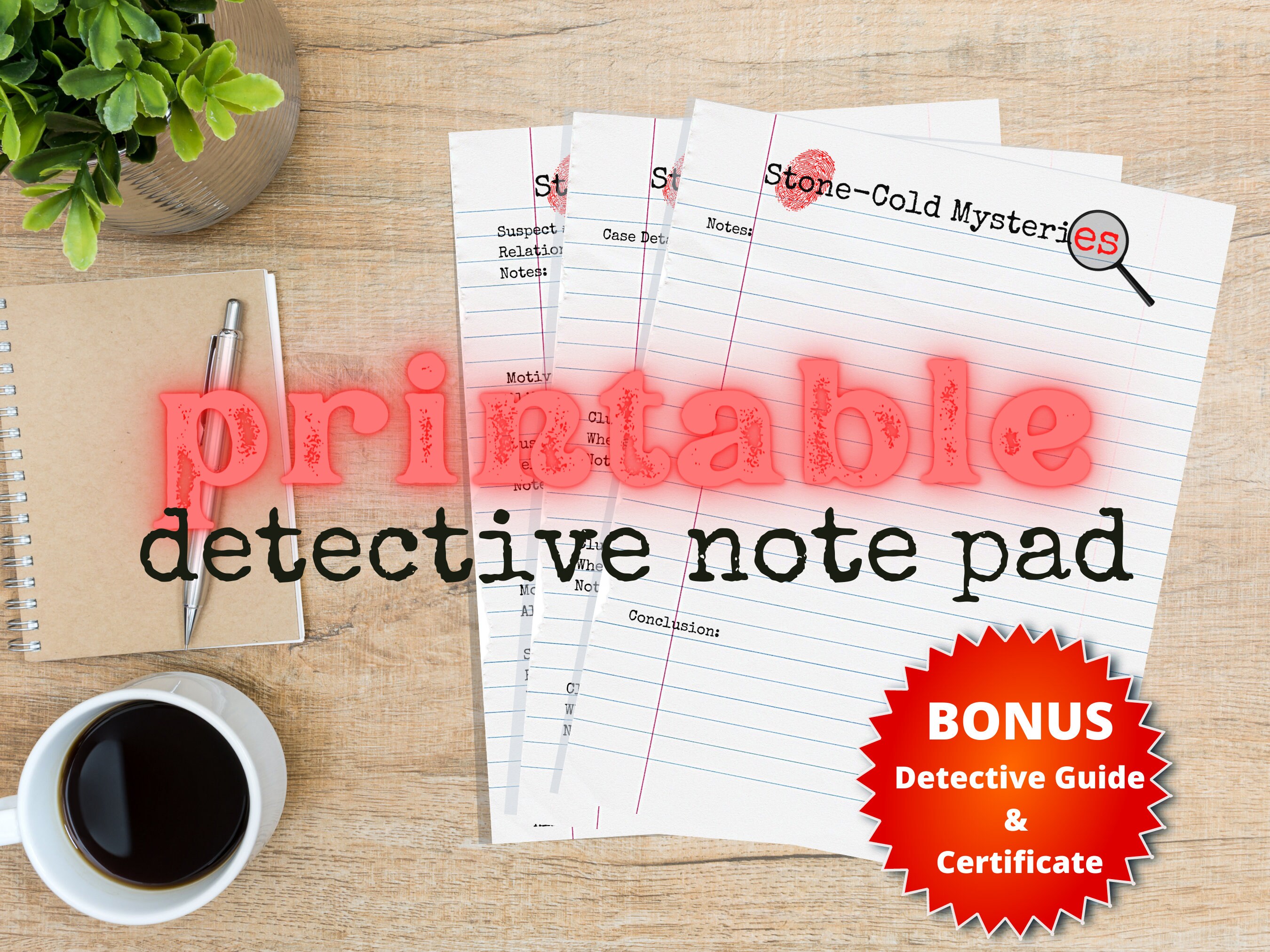 Detective Notebook Printable