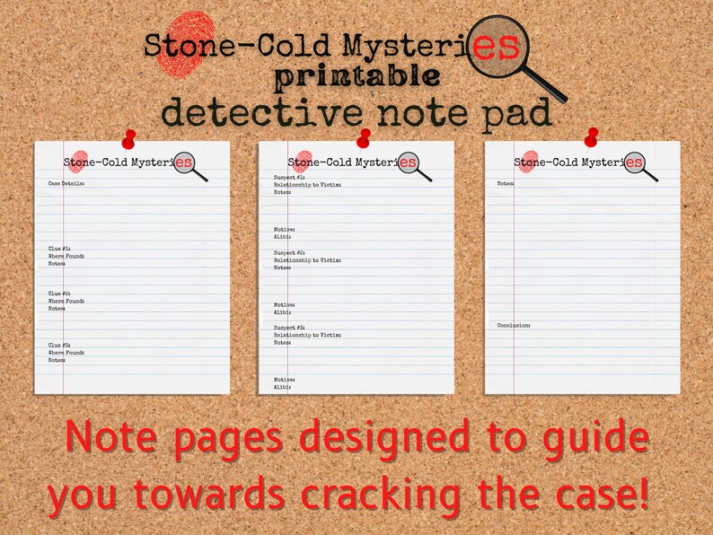 Printable Detective Notepad With Bonus Detective Training Manual and ...