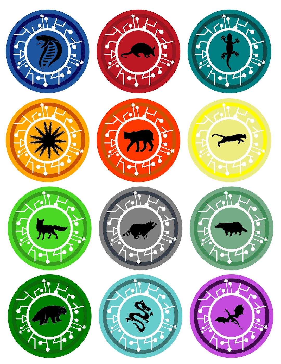 12 "creature Power" Discs (inspired), 2.5" PRINTABLE Download - Etsy