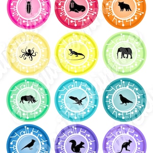 Season 1 Set of 48 "creature Power" Discs (inspired), 2.5" PRINTABLE ...