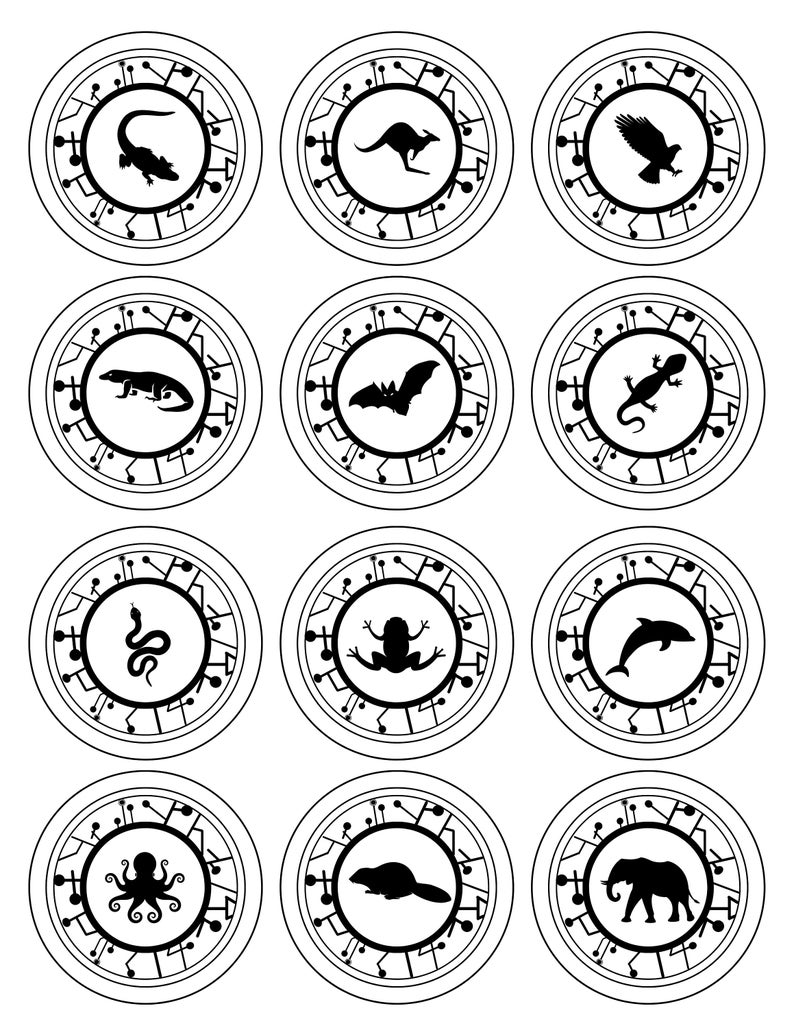 Coloring Sheets - "creature Power" Discs (inspired), 2.5" PRINTABLE ...