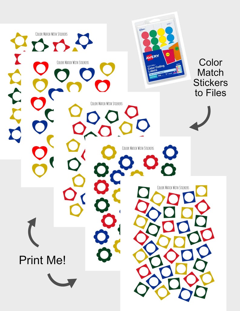 Printable Baby/toddler Sticker Dot Color Match Activity - Etsy