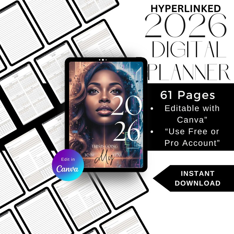 2026 Digital Planner (my Year) | Hyperlinked PDF + Canva Template ...