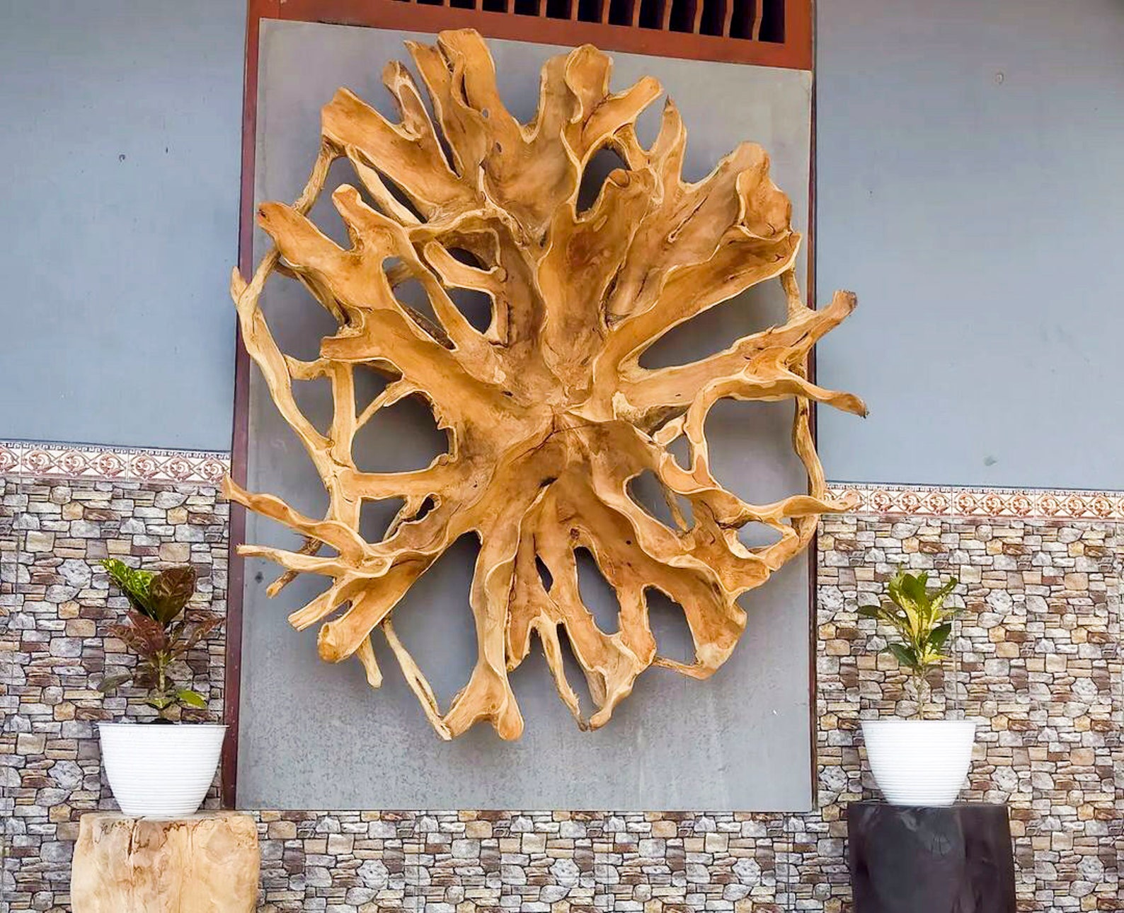 Teak Root Wall Hanging Decor Art Root Wall Panel Screen - Etsy