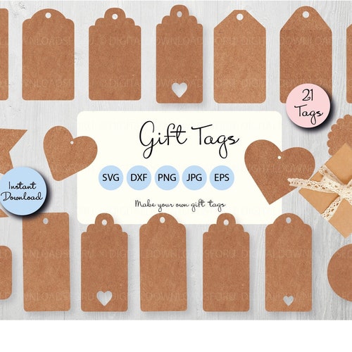 Gift Tag Svg Gift Tags SVG Bundle Instant Download Heart - Etsy
