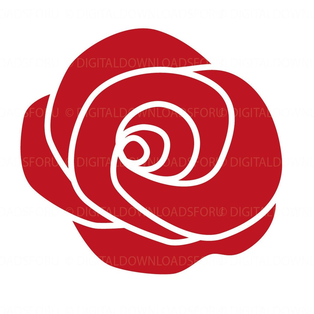 Rose SVG File, Rose Decal SVG, Rose Clip Art, Instant Download ...