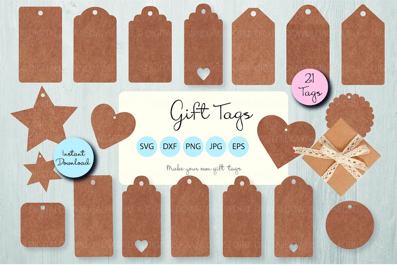 Gift Tag Svg, Gift Tags SVG Bundle, Instant Download, Heart Tags, Label ...