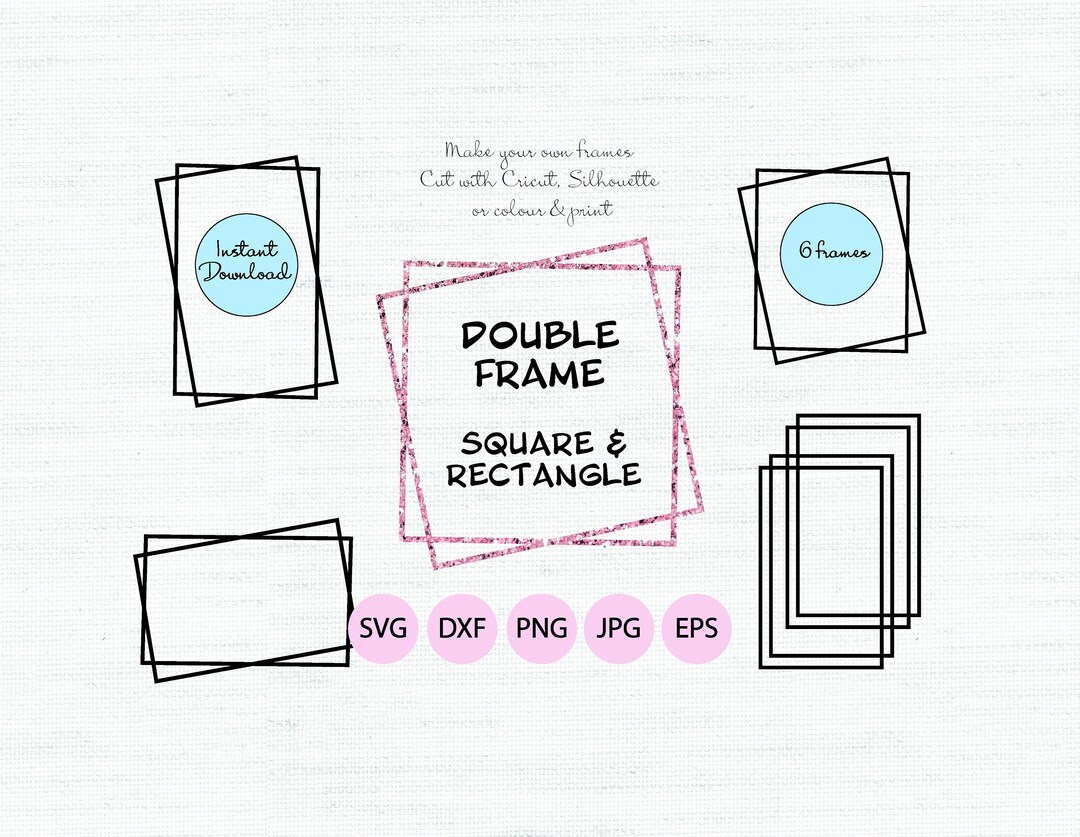 SVG Square Frame, Double Frame SVG, Double Square Frame SVG, Cricut ...