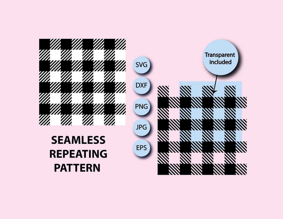 Plaid Seamless Pattern Svg, Plaid Png Download, Red and Black Buffalo ...