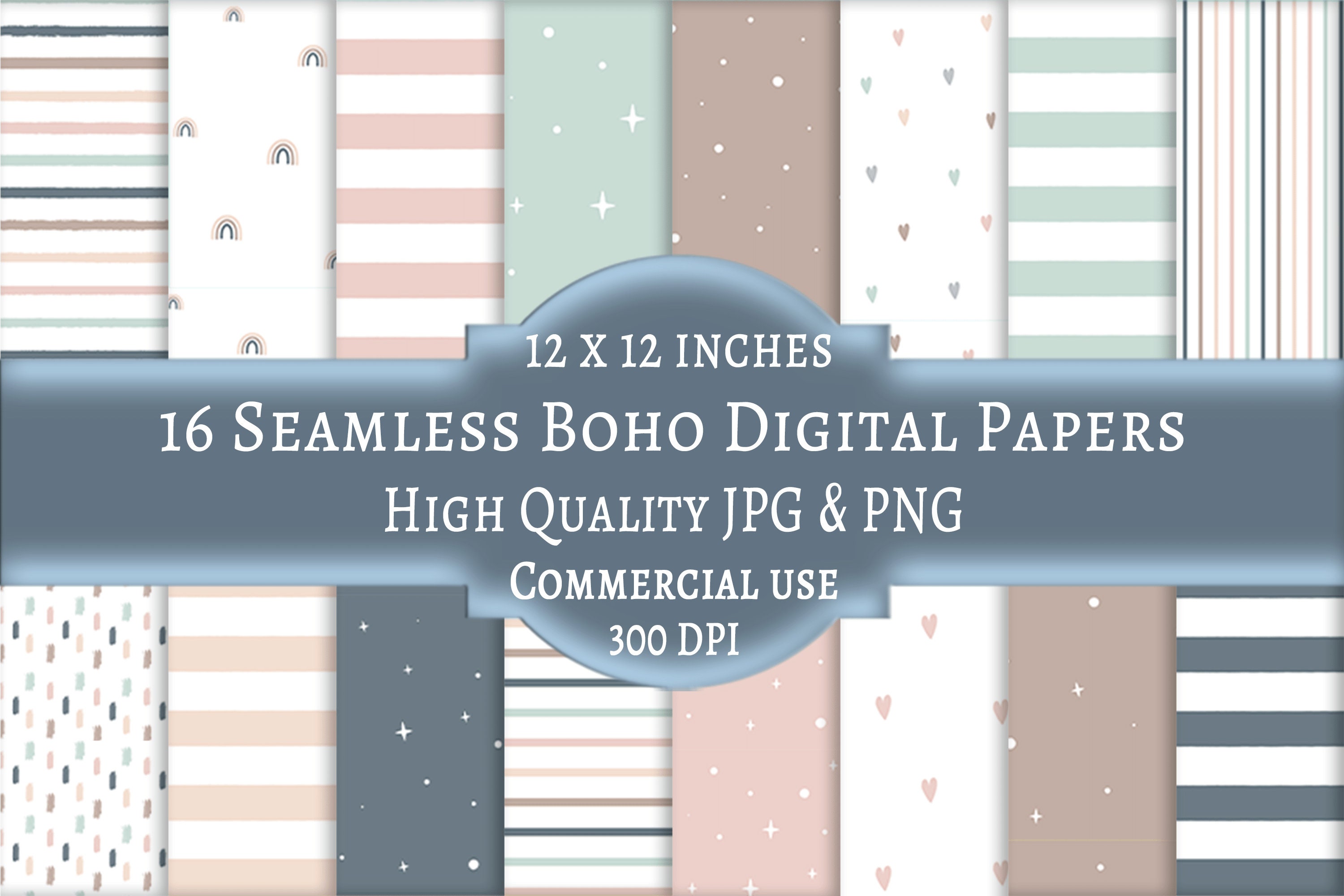 Boho Doodle Art Seamless Digital Paper Boho Pattern Digital - Etsy