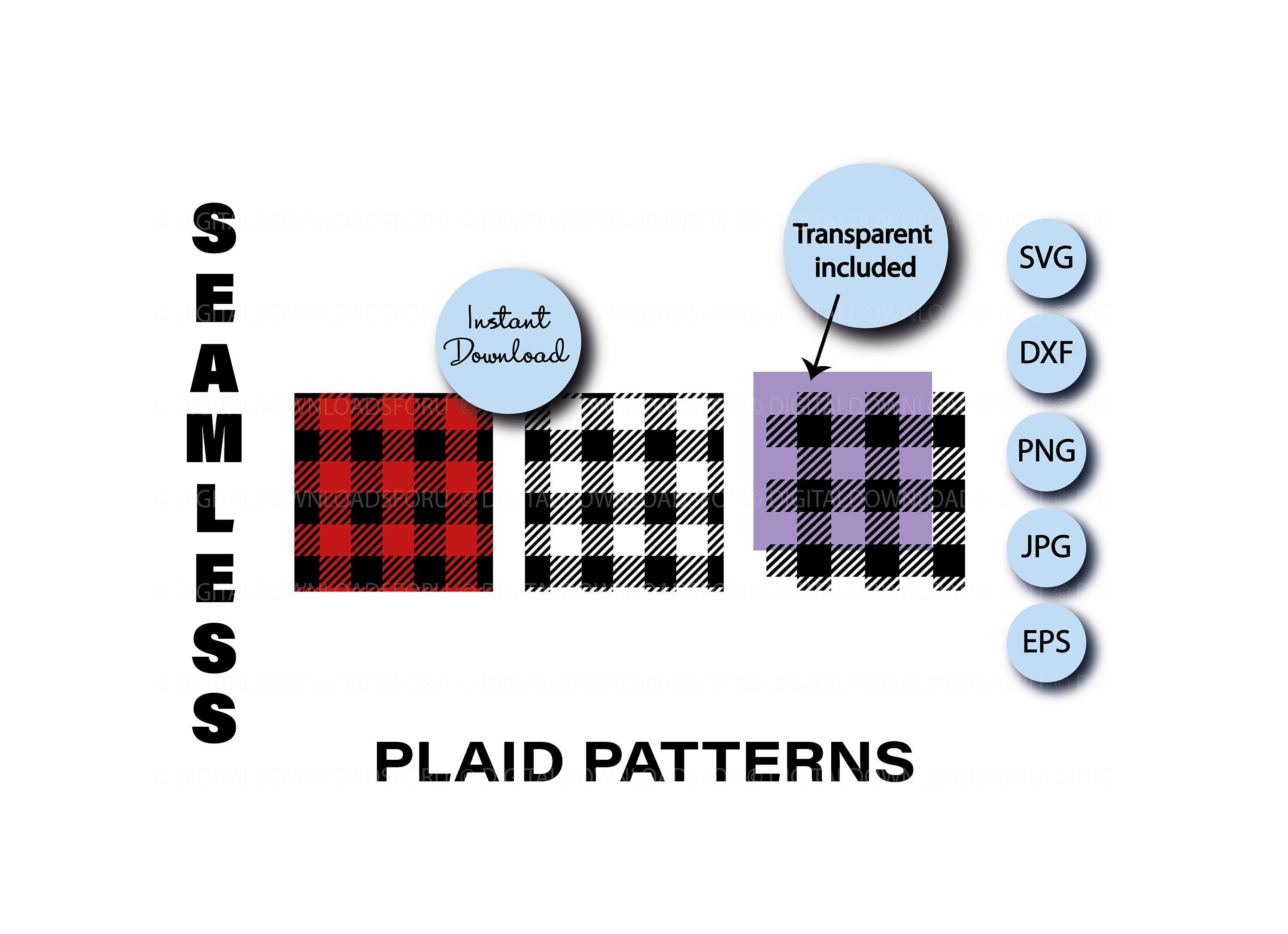 Plaid Seamless Pattern Svg, Plaid Png Download, Red and Black Buffalo ...