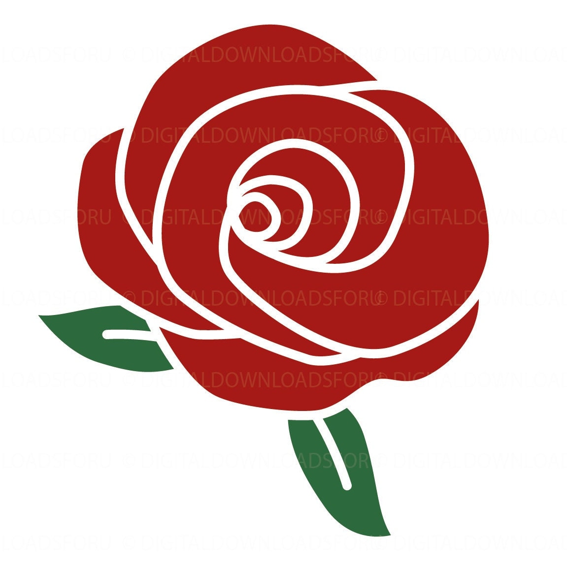 Rose SVG File, Rose Decal SVG, Rose Clip Art, Instant Download ...