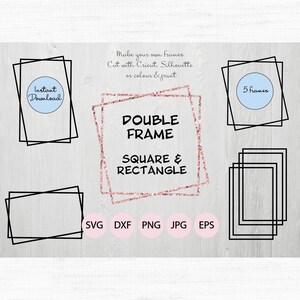 SVG Square Frame, Double Frame SVG, Double Square Frame SVG, Cricut ...