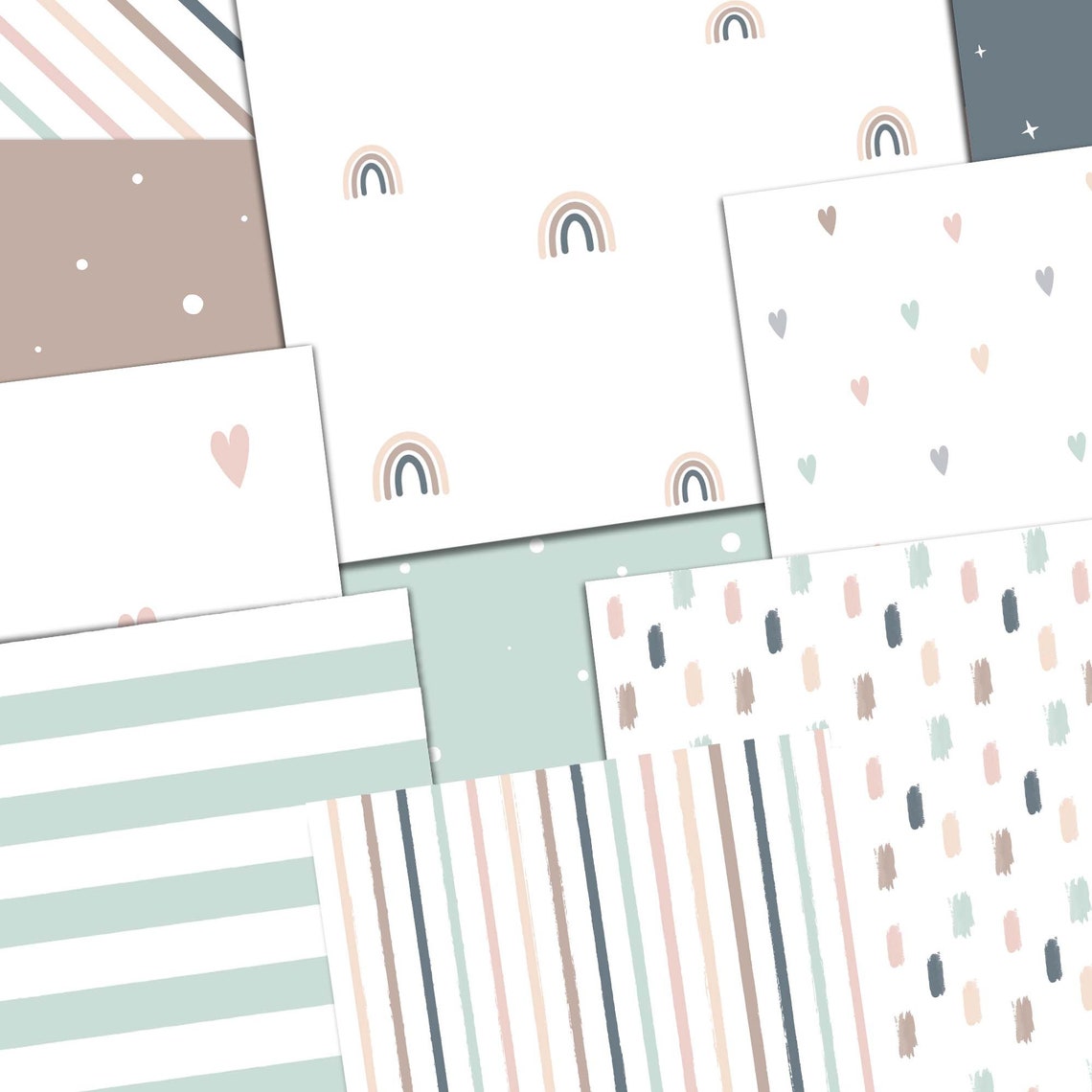 Boho Doodle Art Seamless Digital Paper Boho Pattern Digital - Etsy