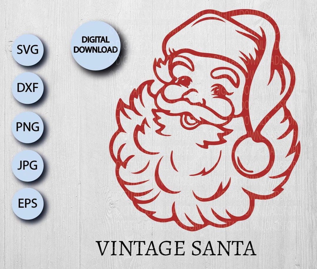 Vintage Santa Svg, Father Christmas, Santa Claus, Instant, Download ...