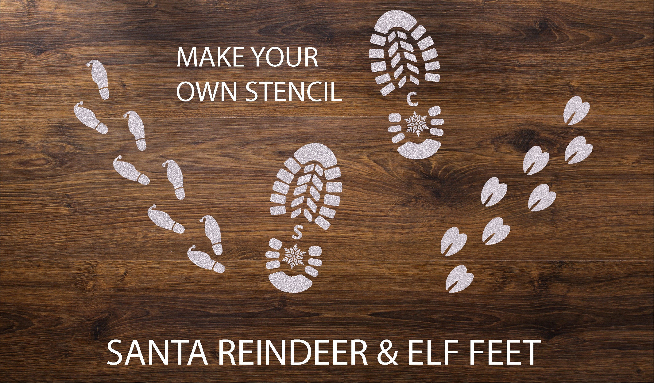 Santa Claus Svg Footprint, Reindeer Svg, Elf Svg, Santa Footsteps Svg ...