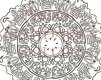 Single Coloring Page, Food Illustration, Adult Coloring, Food Coloring ...