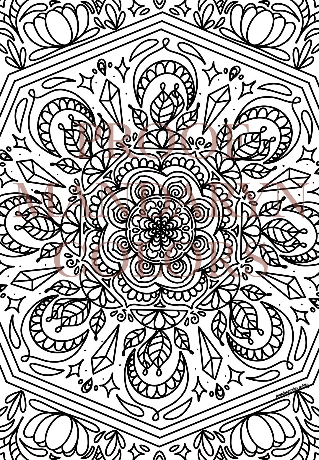 Mystical Mandala Coloring Page - Etsy