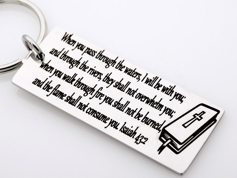 Custom Bible Verse Keychain - Laser Engraved Stainless Steel - Etsy