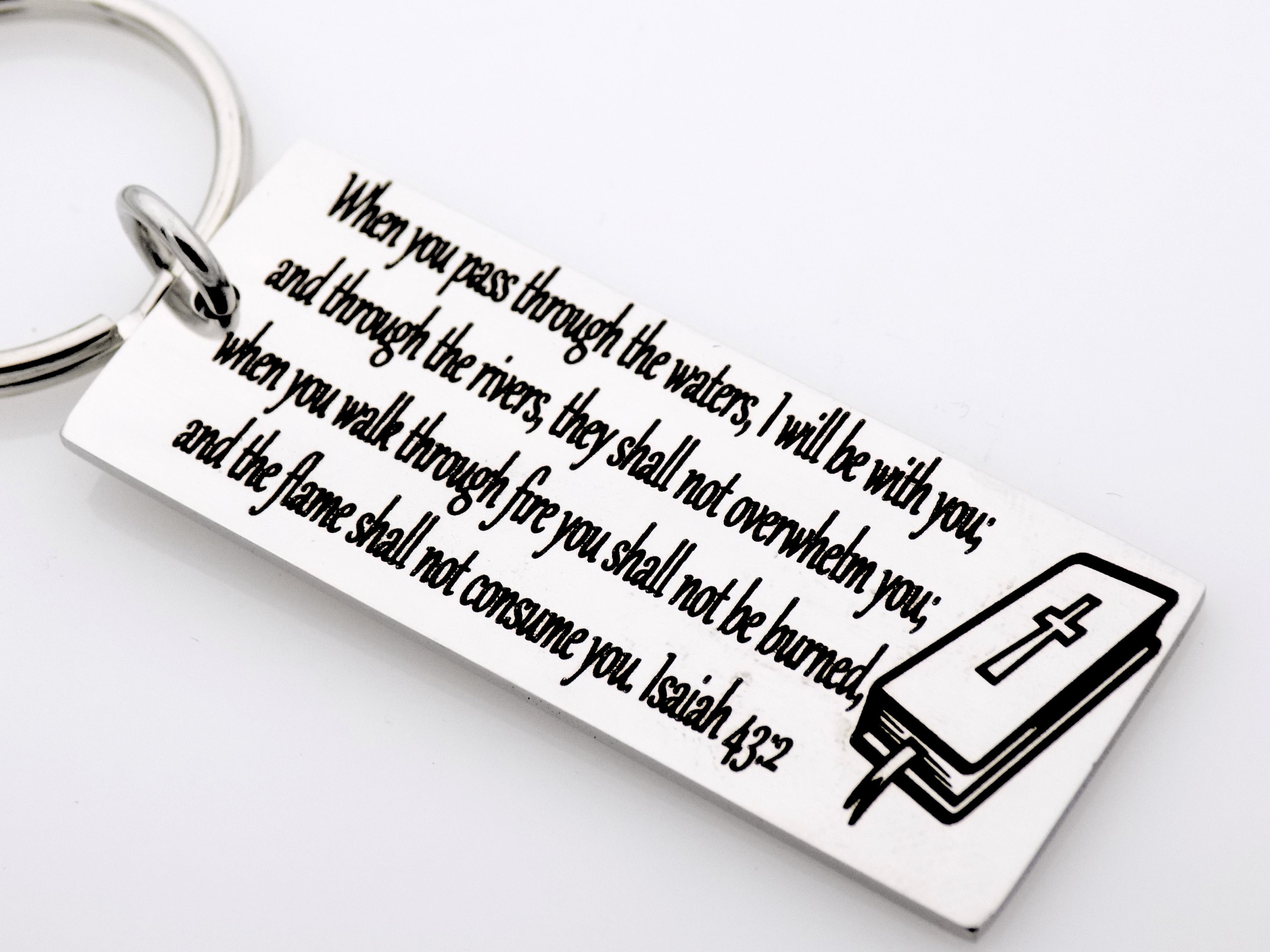 Custom Bible Verse Keychain - Laser Engraved Stainless Steel - Etsy