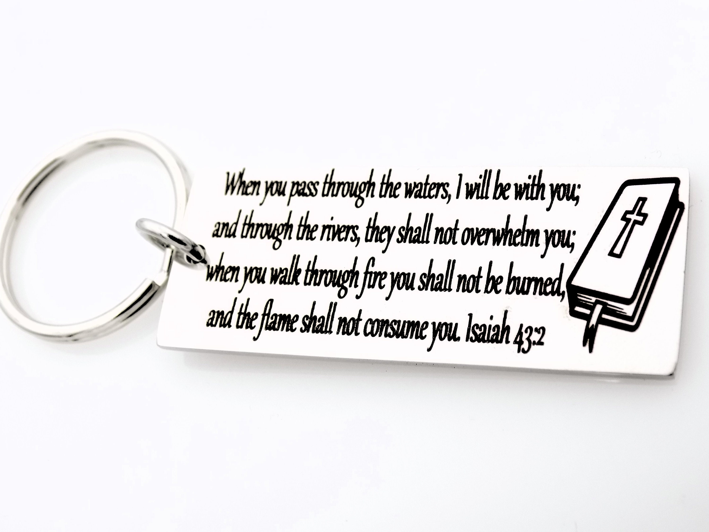 Custom Bible Verse Keychain - Laser Engraved Stainless Steel - Etsy