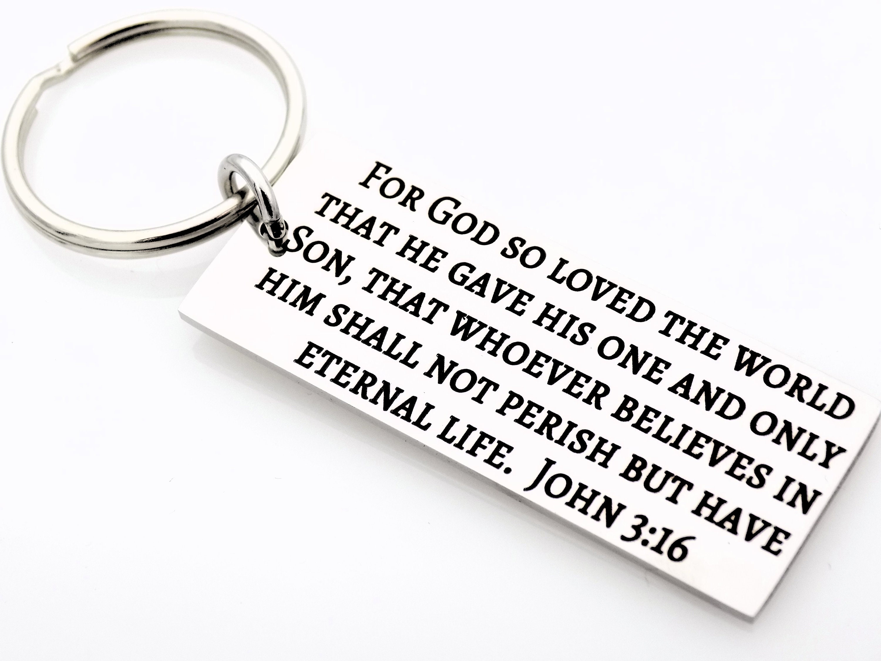 Custom Bible Verse Keychain - Laser Engraved Stainless Steel - Etsy