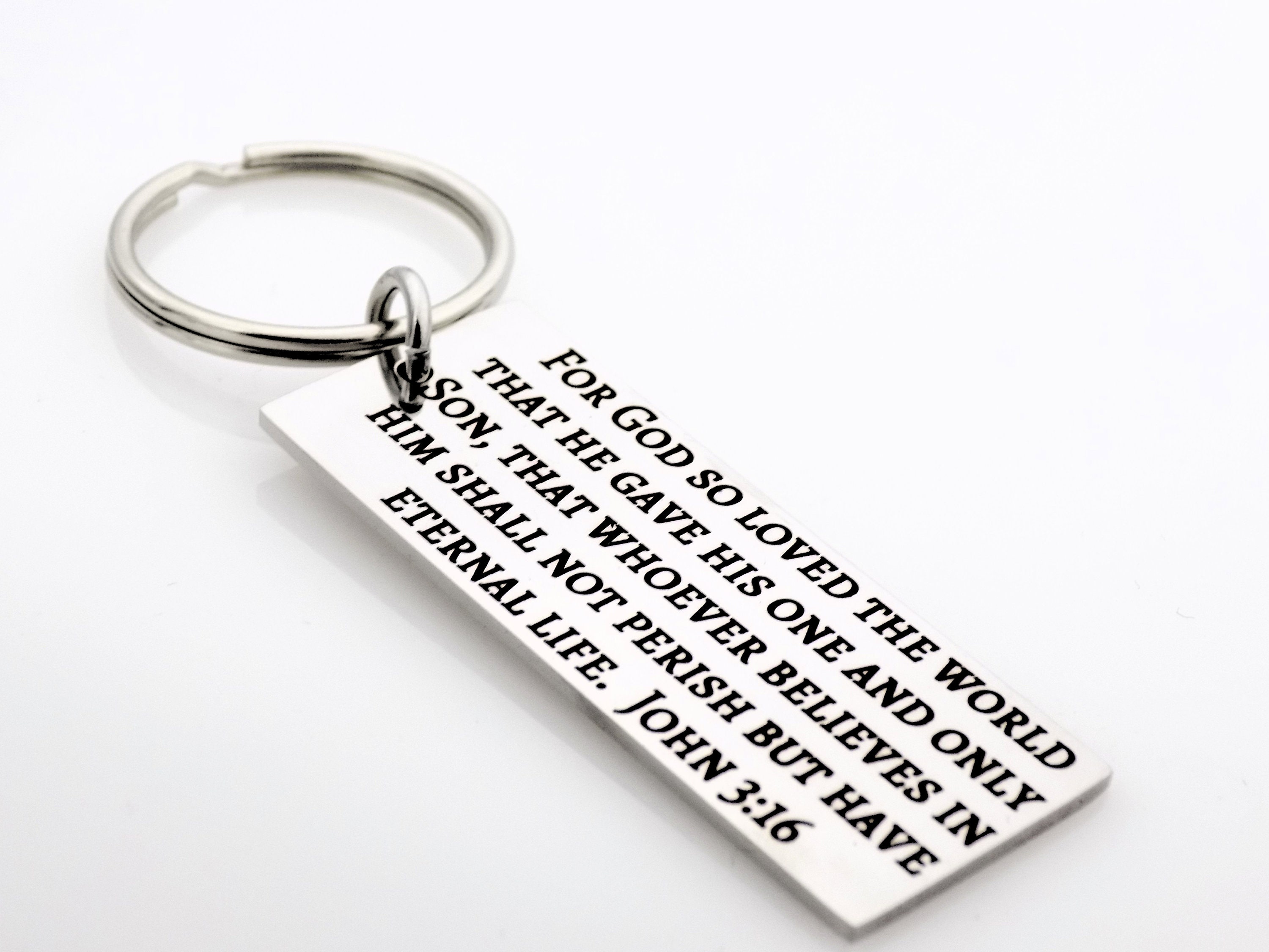 Custom Bible Verse Keychain - Laser Engraved Stainless Steel - Etsy