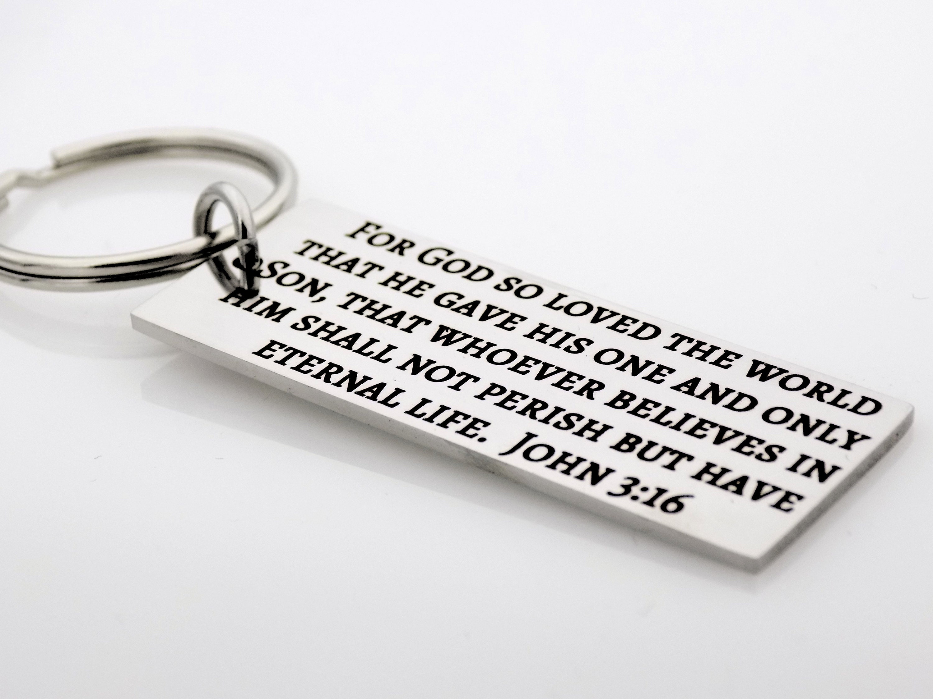 Custom Bible Verse Keychain Laser Engraved Stainless Steel - Etsy