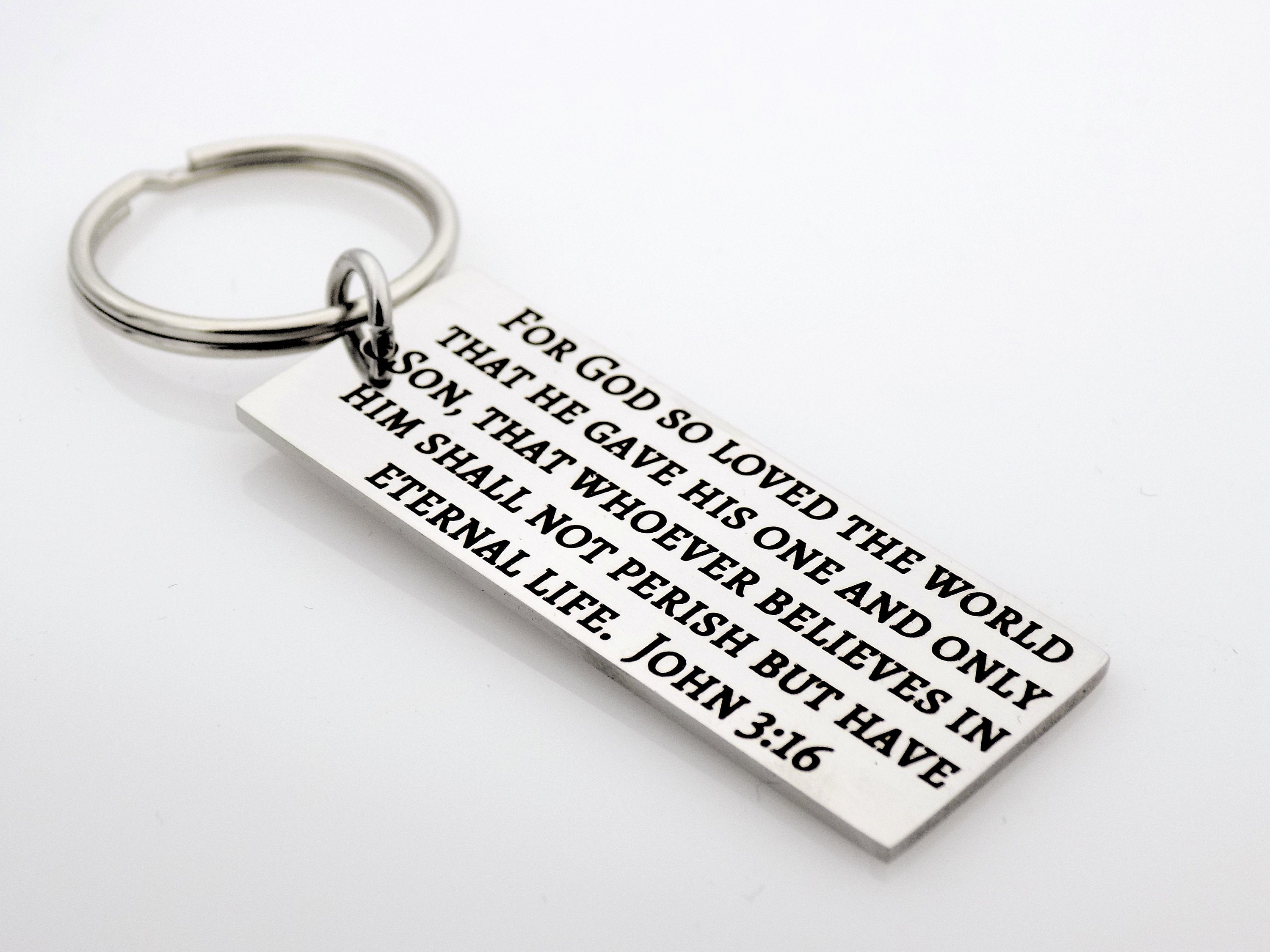 Custom Bible Verse Keychain Laser Engraved Stainless Steel - Etsy
