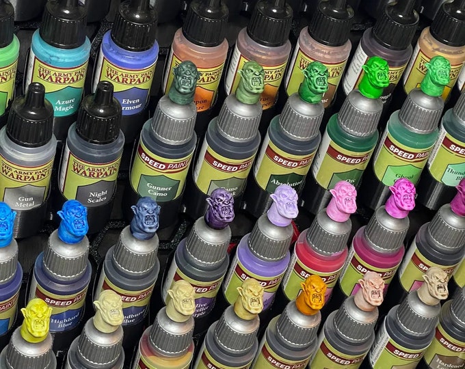 Orc Head Army Painter Speedpaint/vallejo Paint Caps 3D Printed Dropper ...