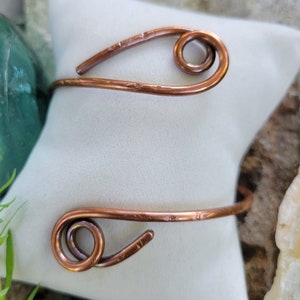 Solid Copper Wire Bangle, Thick Oxidized Copper Cuff, Arm Band - Etsy