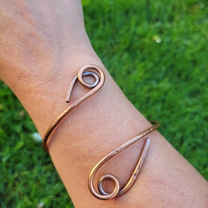Solid Copper Wire Bangle, Thick Oxidized Copper Cuff, Arm Band - Etsy