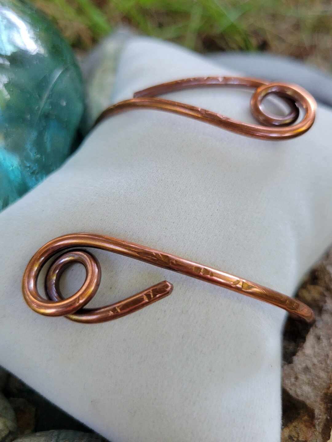 Solid Copper Wire Bangle, Thick Oxidized Copper Cuff, Arm Band - Etsy