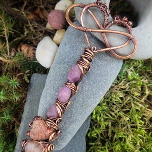 Infinity Heart Key, Copper Wire Wrapped Skeleton Key With Ruby and ...