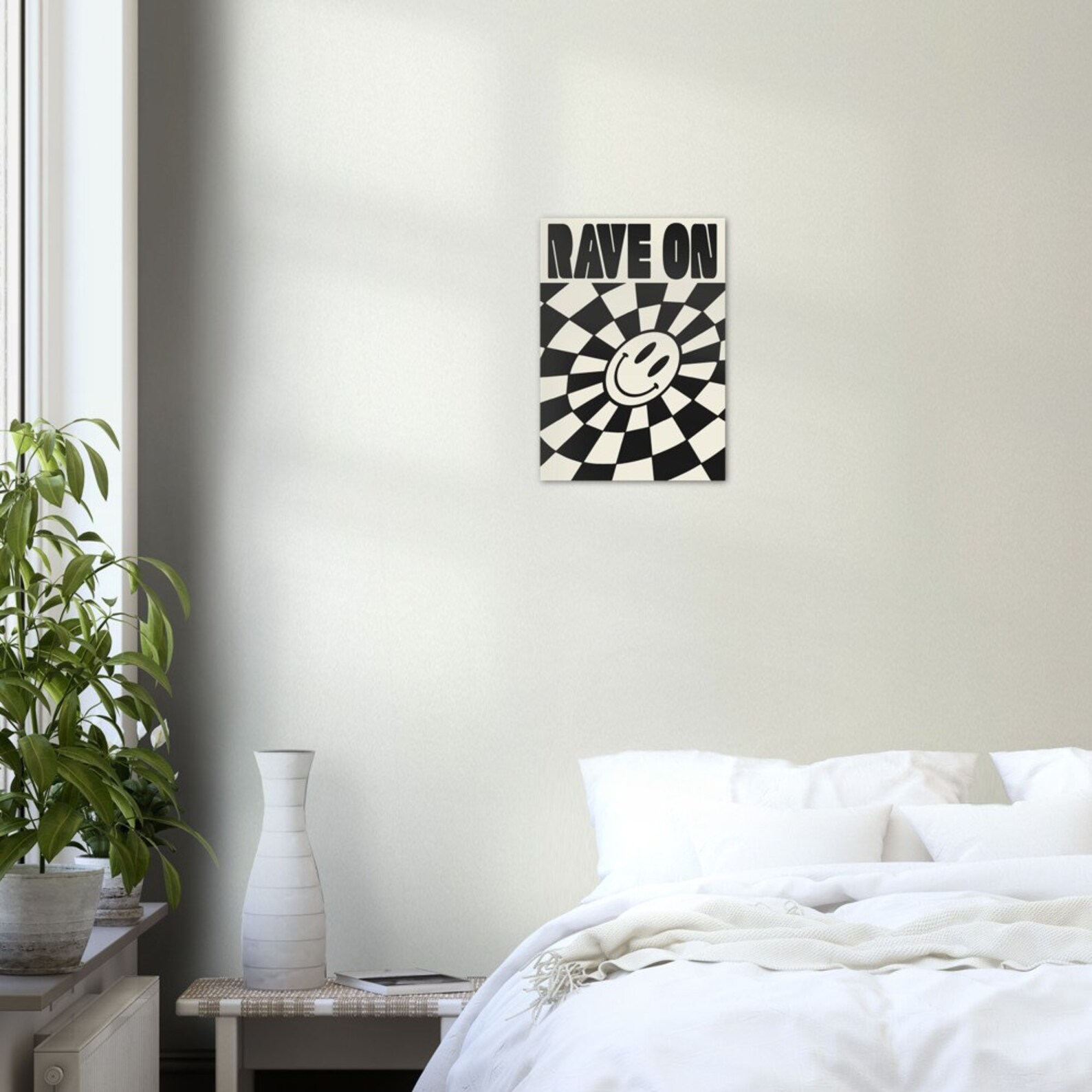 RAVE ON Acid House Smiley Face Print 90s Rave Poster - Etsy