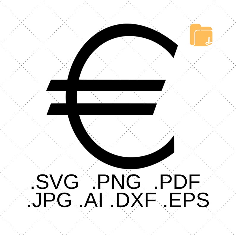 dxf Instant Digital Download svg png Euro Symbol Clipart jpg Vector ...