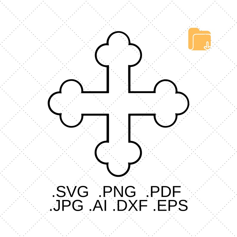 Stout Cross Outline Instant Digital Download Svg, Png, Jpg, Eps, Dxf ...