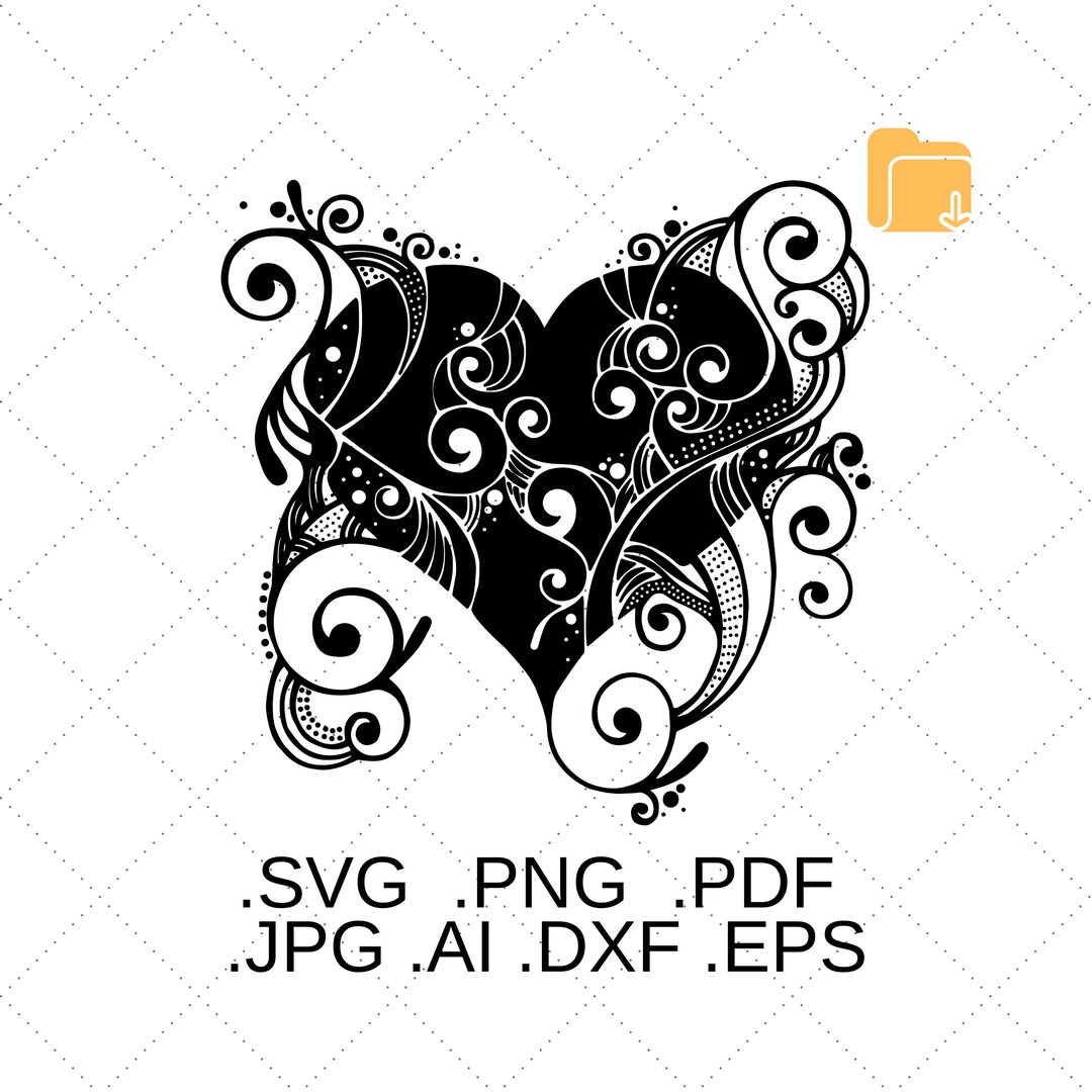 Victorian Heart Instant Digital Download Svg Png Jpg Eps - Etsy