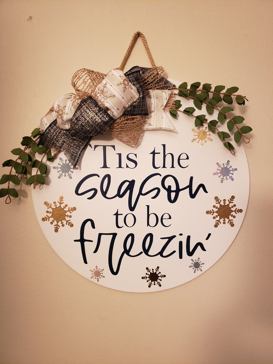 Winter Door Hanger Winter Wreath Winter Door Decor December Tis the ...