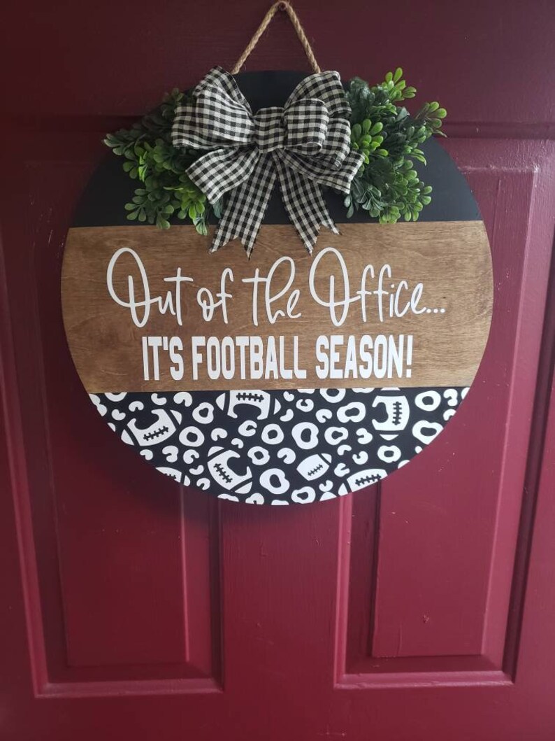 Football Season Door Hanger Fall Football Door Sign - Etsy