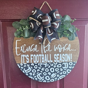 Football Season Door Hanger Fall Football Door Sign Football Decor ...