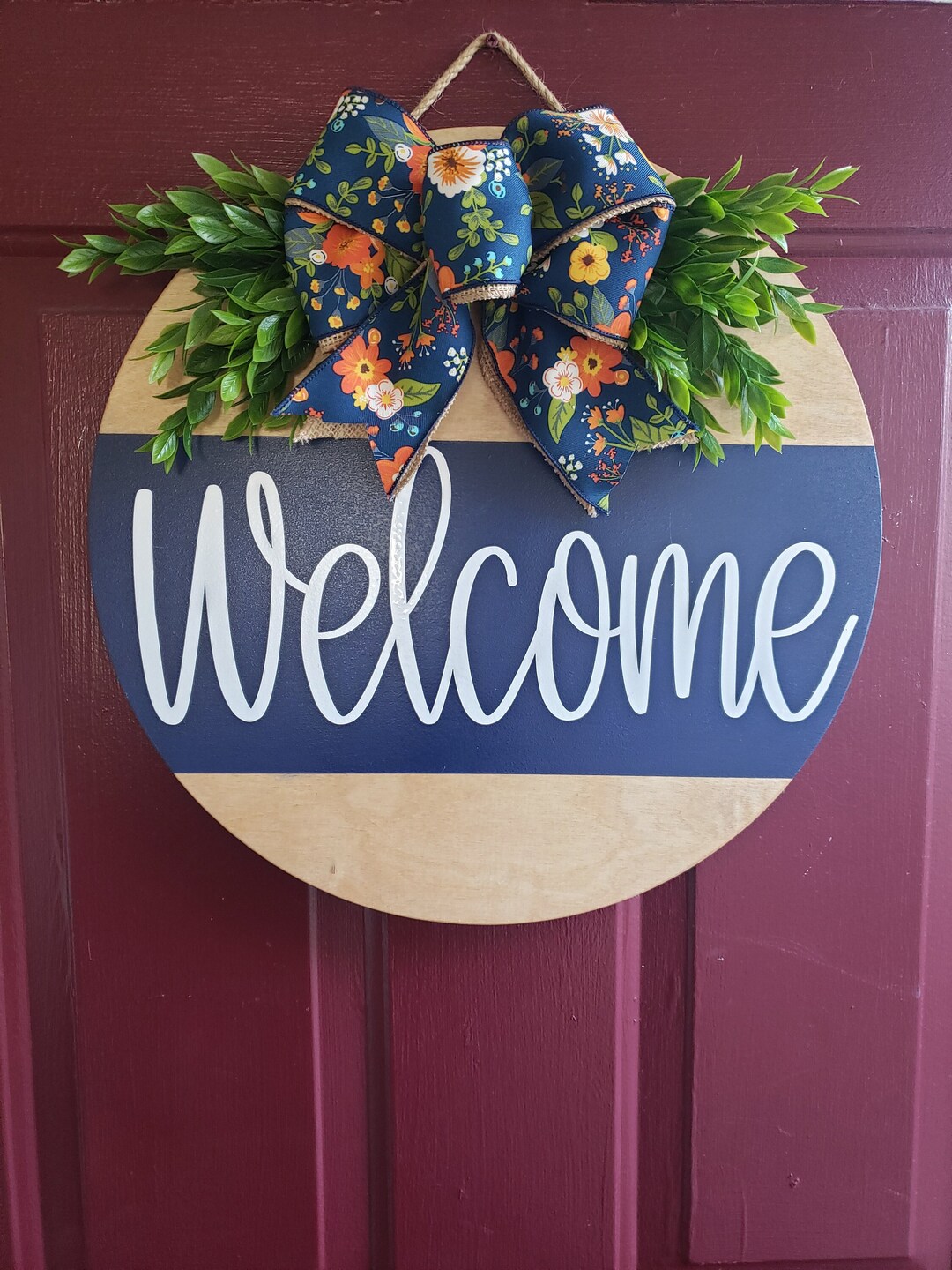 Front Door Welcome Sign, Door Wreath, Wood Sign, Welcome Sign, Front ...