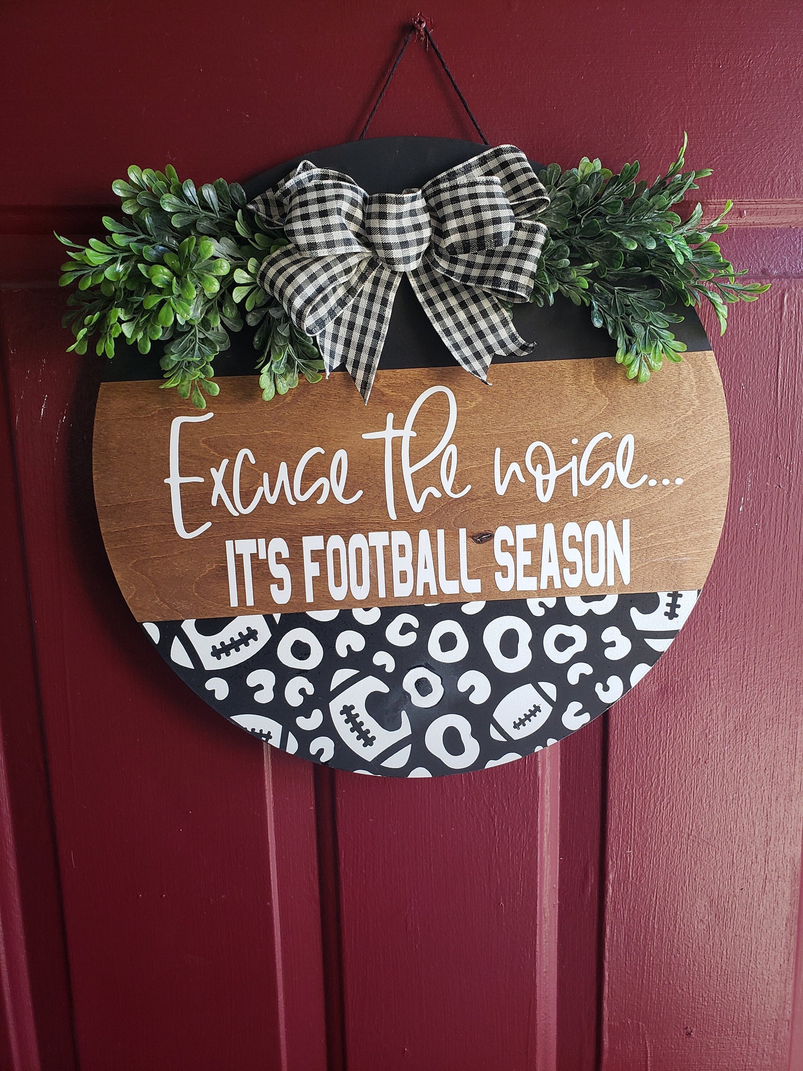Football Season Door Hanger Fall Football Door Sign - Etsy