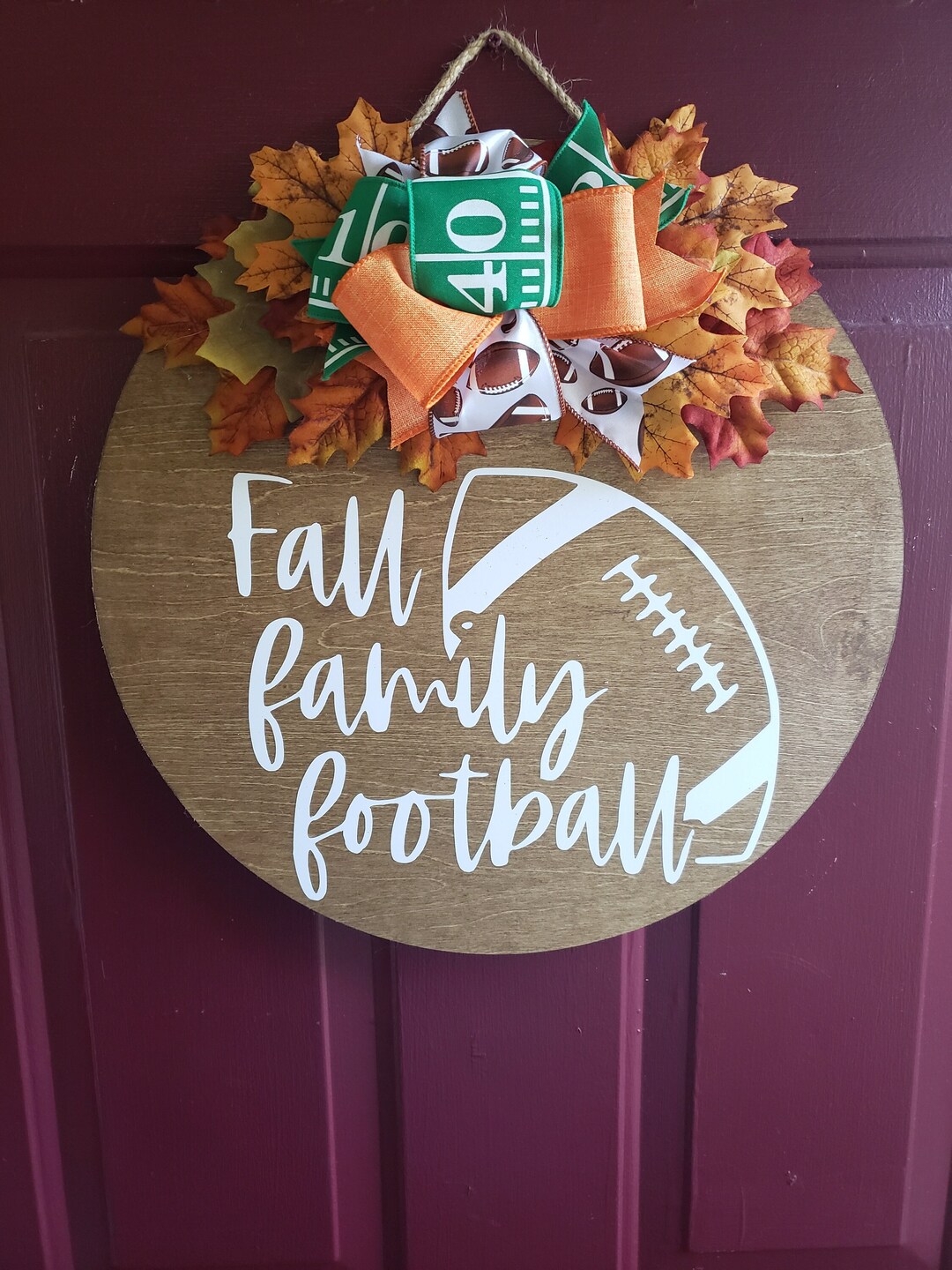 Fall Door Hanger Football Door Hanger Football Sign Fall Door Sign ...